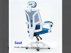 Linkage Armrest Adjustable Swivel Chairs Sponge Mesh PU Castors Workstore Ergonomic Chair