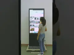 Floor Standing 43“ 55“ Black Color Interactive LCD Touch Screen Digital Signage Totem