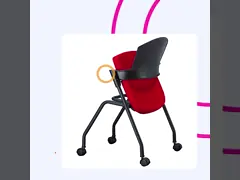 PP Back Visitor Office Folding Chair Black back Frame