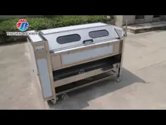 Brush Potato Washing And Peeling Machine SS Commercial Vegetable Sealing Cover Type