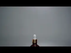 50ml Amber Essential Oil Glass Bottle With Golden Rubber Dropper Cap