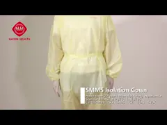 SMMS Isolaton Gown Ultrasonic Seam Elastic Adhesive Lable