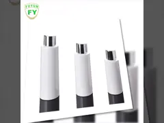 Fuyun 80ml 100ml 120ml white color plastic toner bottle with silver screw cap