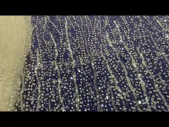 Newest Collection Wedding Dresses White Beaded Embroidery Lace Fabric