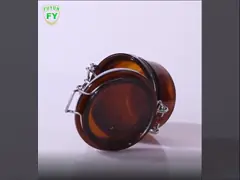 Food-grade Storage Amber Container/Jar with Locking Clamp for Kitchen cupboard cafe