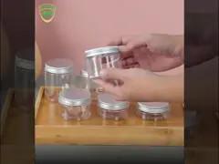 Food Grade Hermetic Clear PET Plastic Jar Food Grade With Aluminium Lids