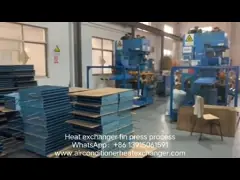 Heat exchanger fin press process