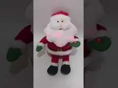 0.28m 11.02‘‘ Singing Santa Claus Father Christmas Cuddly Toy LED Light