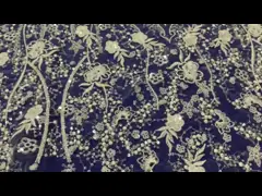 2022 Fancy Wedding Bridal Dress White Beaded Lace Fabric Update