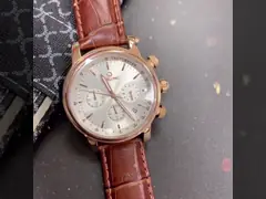 Best Stainless Steel Quartz Wristwatch for Business Men with Real Leather Band 50M Waterproof