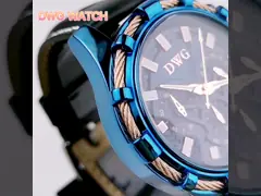 Mineral Lens 30m Waterproof Leather Men Watch Quartz Analog