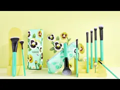 Antimicrobial Fiber Jessup 9pcs Turquoise Makeup Brushes