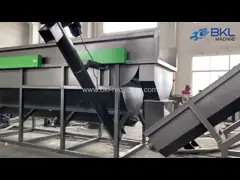 500kg/h PE film Recycling Washing Line  with Two Floating Washing Tank ,High Speed friction washing