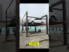 how to raise and park 3 cars simultaneously?3.5M high rise 4 post lift car elevator car parking lift