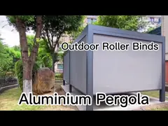 Outdoor Aluminum Pergola Motorized Louvre Roof Sun Bioclimatic Gazebo For Restaurants