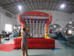 China Adults Kids PVC Interactive Carnival Games Inflatable Basketball Connect 4 Game Inflatable Basketball Shooting Game for sale