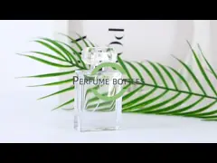 50ml Flat Glass Perfume Bottle Anti Leak With Clear Syrlyn Cap