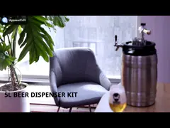 1.3 Gallon Carbonated Growler , Keep Cool Full Double Wall Set CO2 Beer Keg Dispenser Tap Kit System