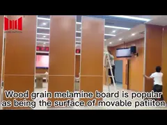 65mm Red Wooden Partition Wall Acoustic Soundproof For Conference Room