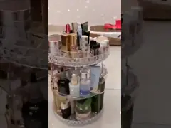 Adjustable Acrylic 360 Degree Rotating Cosmetic Organizer 4 Tier