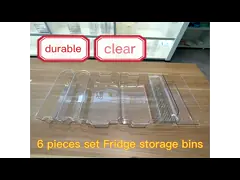 BPA Free Clear Plastic Fridge Storage Boxes Bins 6pcs