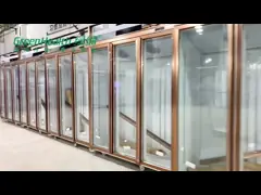 Fertigen Sie Champagne Gold Commercial Display Cold-Getränk-Gefrierschrank für Restaurant/Supermarkt besonders an