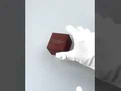 Plastic Jewelry Box Wooden Texture Paper Sliver Sticker Velvet Interior Jewelry Gift Packaging Boxes