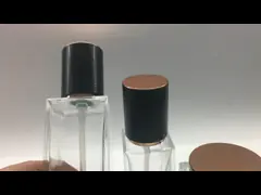 Skincare Cosmetic Bottle Set Luxury Square Glass Clear With Metal Cap