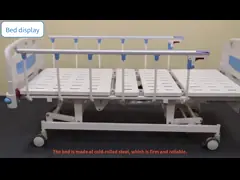 Medical manual bed hospital patient nursing bed blue white