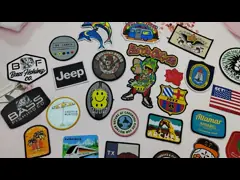 Melt Adhesive Iron On Woven Patch Laser Cut Border Pantone Color