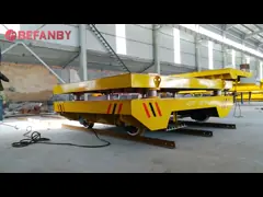 China Steel Cast Wheel Material Transfer Trolley , Self - Propelled Motorized Material Handling Carts Railway Transfer Cart for sale