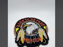 Washable Iron On Embroidered Patches Custom Motorcycle Vest Patches For Leather Vests