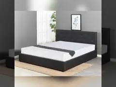 China Knitted Fabric Plywood Platform Beds Frame Mattress Base Gray Color for sale