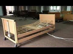 Wood Patient Collapsible Siderails Two Functions Electric Nursing CareBed