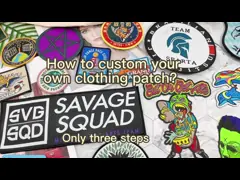 Custom Creative Patches Merrow Border Fabric Patch Badge Embroidered Sew On Patches