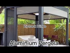 4 X 6 m Motorized Aluminum Pergola with ziptrack blinds waterproof awning