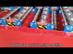 鋼鉄タイルの作成のための機械を形作る二重層ロールに屋根を付ける2プロフィール