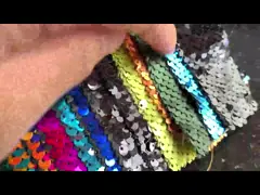 Decorative 0.65mm Colorful Sequin Fabric Plain Woven Material