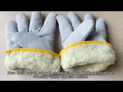 China Economic Sheepskin Beekeeping Gloves with Leather and Canvas in Yellow and White for Bee Protection for sale