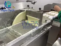 China Automatic Chocolate Tempering Machine With Enrobing Table for sale