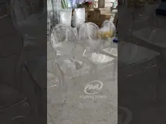 Clear resin devil chair with patterned backrest