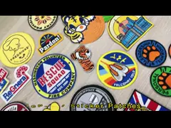 Wholesale Custom Woven Patch Self-Adhesive Embroidery Patches With Merrow Border For Clothing
