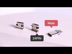 China Female Socket 24P USB 3.1 TYPE C Connectors 180degree For 1.0mm PCB for sale
