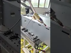 The robot automatic laser welding machine is used to weld 1.5mm galvanized sheet of electrical cabin