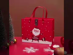 China Gift Luxury Christmas Box Packaging Red Box With Handle for sale