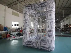 China Customized Inflatable Money Machine Inflatable Money Booth Inflatable Cash Cube for sale