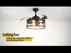 Bedroom ETL 42 Inches Farmhouse Invisible Ceiling Fan With Lights