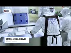 Διπλός πύργων στηλών τυμπάνων ανοξείδωτου ψυκτήρας μεταφορέων ζωνών σπειροειδής δροσίζοντας για το ψωμί Pita πιτσών ψωμιού και τα μπισκότα