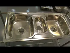 10050T Triple bowl stainless steel kitchen sink in high quality polish finished size in 100x50cm