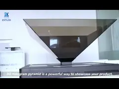 Inverted Triangle Pyramid 3D Holographic Display Android / Windows System HDMI / USB Input